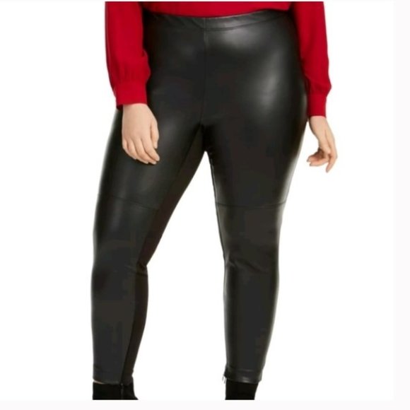 Bar III | Pants & Jumpsuits | Nwt Bar Iii Womens Black Faux Leather ...